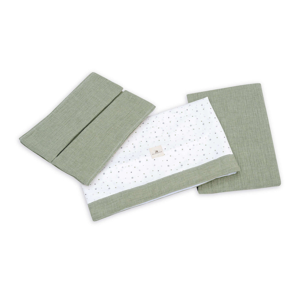Crib sheets set 60x80/55x70 cm green-olive